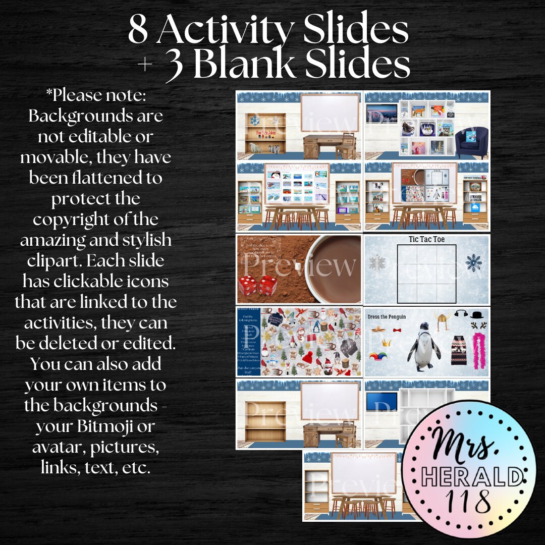 Realistic Winter Virtual Classroom With 30+ Activity Links Ready to Go ...