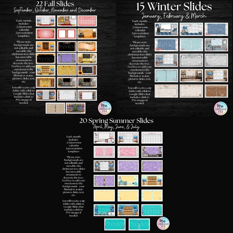 57 Fall Winter Spring Summer Virtual Classrooms for Bitmoji™ & Google ...