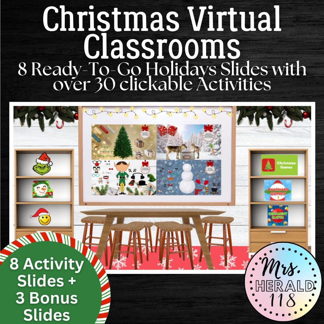 Christmas Virtual Classrooms W/ 30+ Activity Links Ready-to-go Games ...