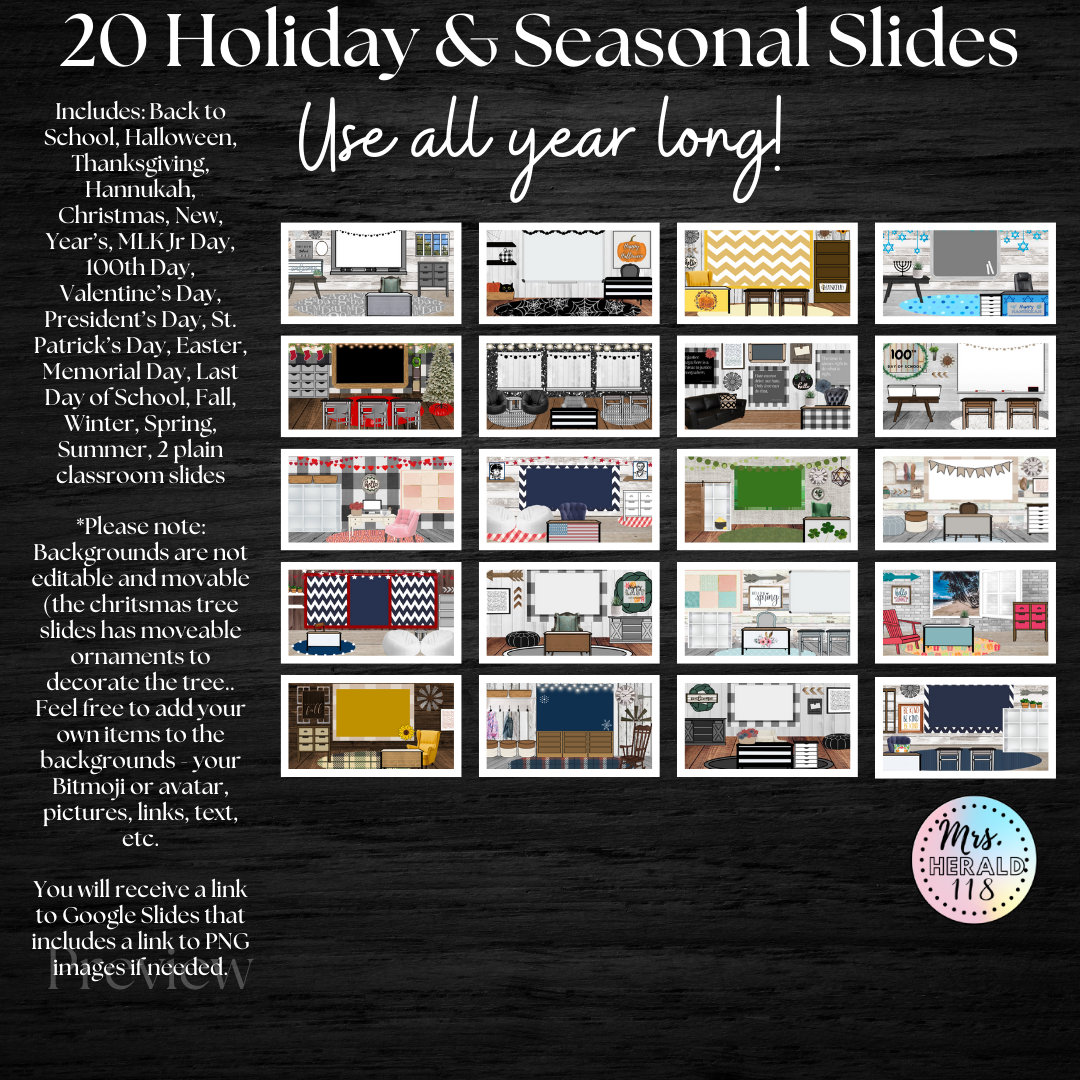 Farmhouse Holiday Bitmoji Classrooms | Virtual Classroom | Google ...