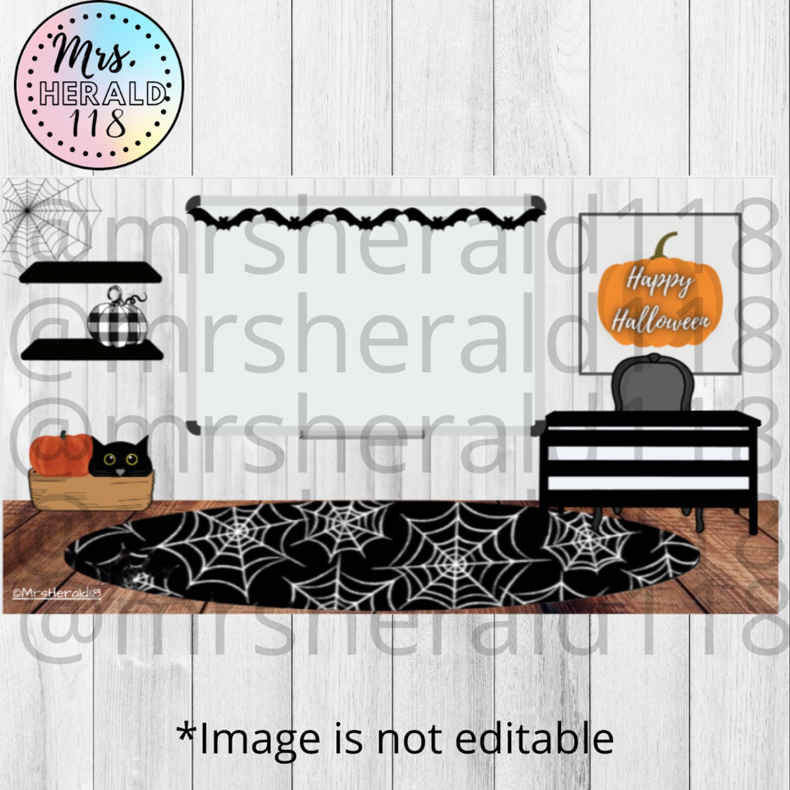 Halloween Farmhouse Bitmoji Virtual Classroom Background Template PNG ...