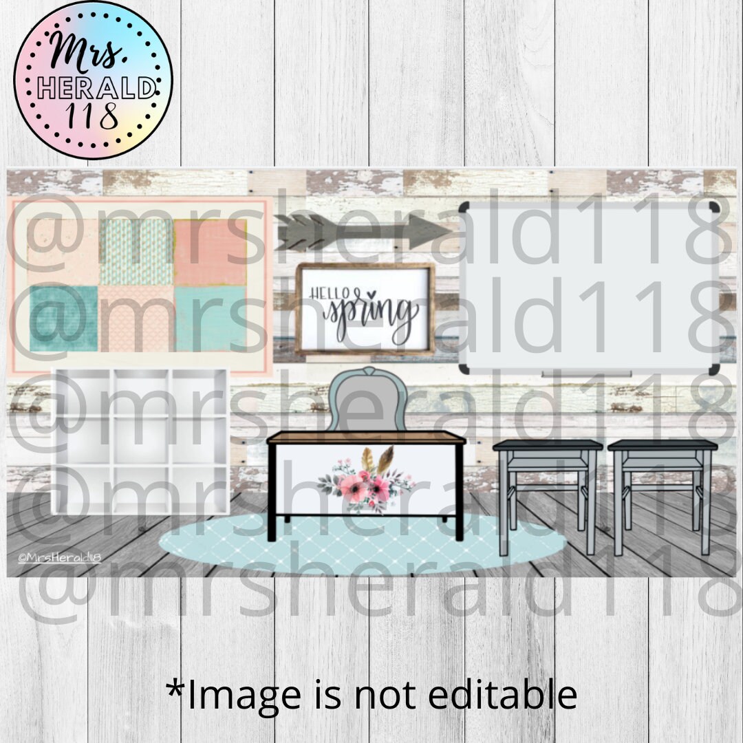 Spring Farmhouse Bitmoji Virtual Classroom Background Template PNG ...