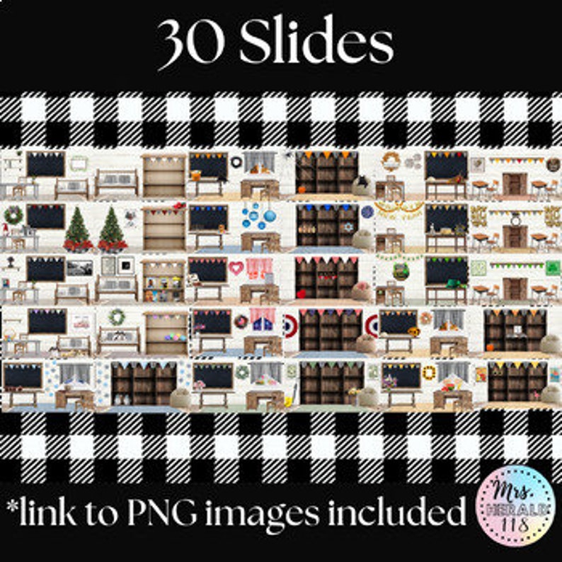 30 Realistic Farmhouse Holiday Seasonal Virtual Classroom Backgrounds ...