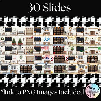 30 Realistic Farmhouse Holiday Seasonal Virtual Classroom Backgrounds ...