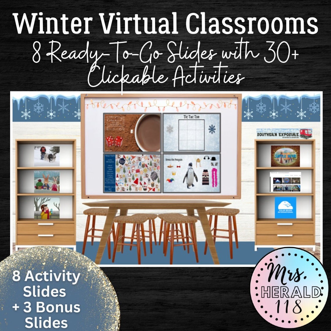 Realistic Winter Virtual Classroom With 30+ Activity Links Ready to Go ...