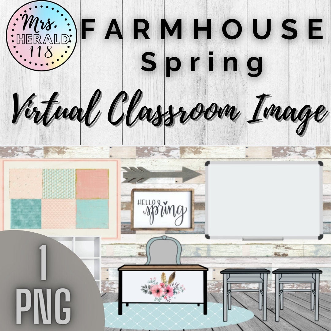 Spring Farmhouse Bitmoji Virtual Classroom Background Template PNG ...