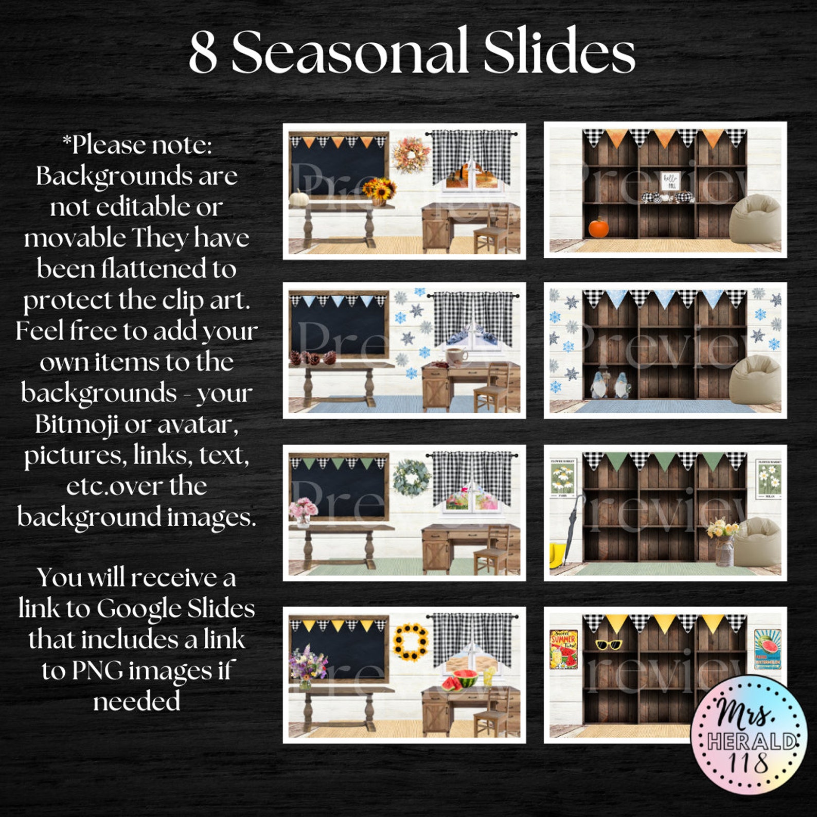 8 Realistic Farmhouse Seasons Virtual Classroom Backgrounds for Bitmoji ...