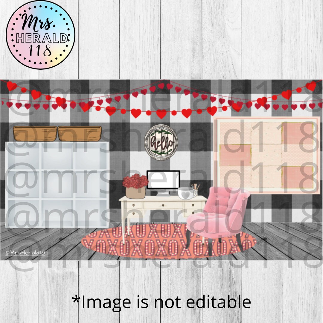 San Valentín Farmhouse Bitmoji Virtual Classroom Background Template ...
