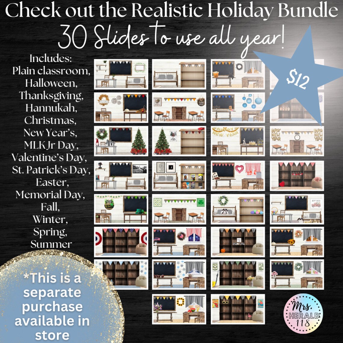 8 Realistic Farmhouse Seasons Virtual Classroom Backgrounds for Bitmoji ...