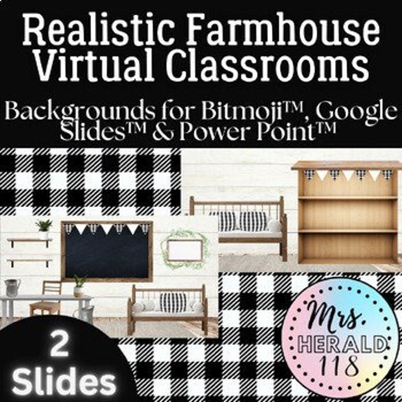 2 Realistic Farmhouse Virtual Classroom Backgrounds for Bitmoji Google ...