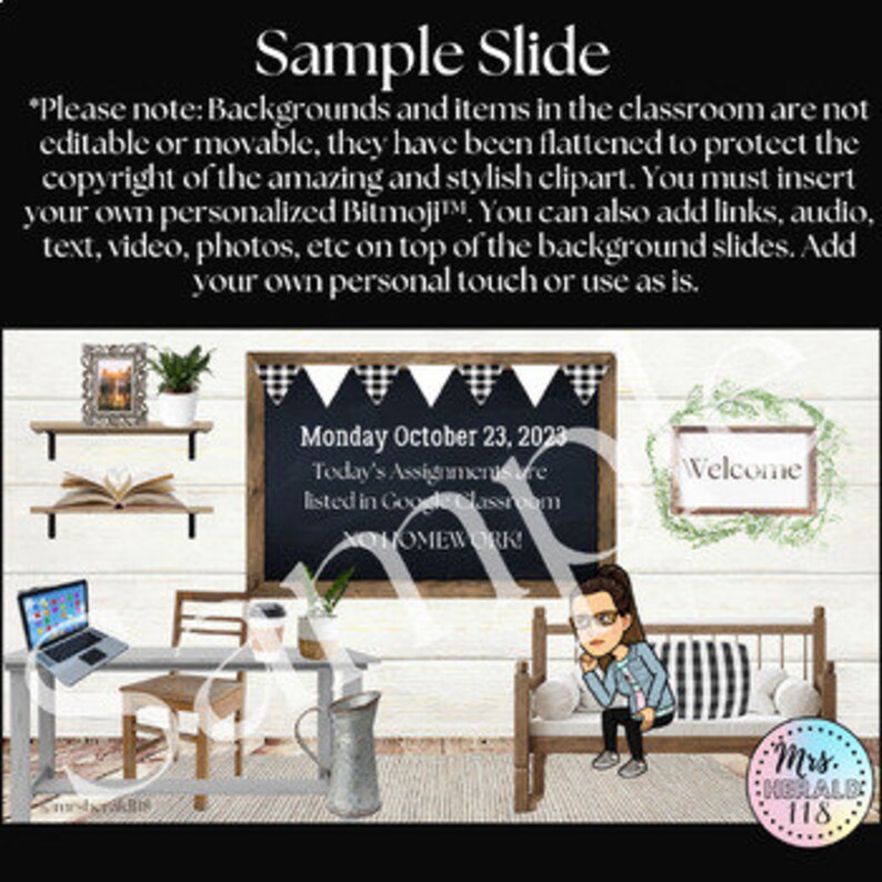 2 Realistic Farmhouse Virtual Classroom Backgrounds for Bitmoji Google ...