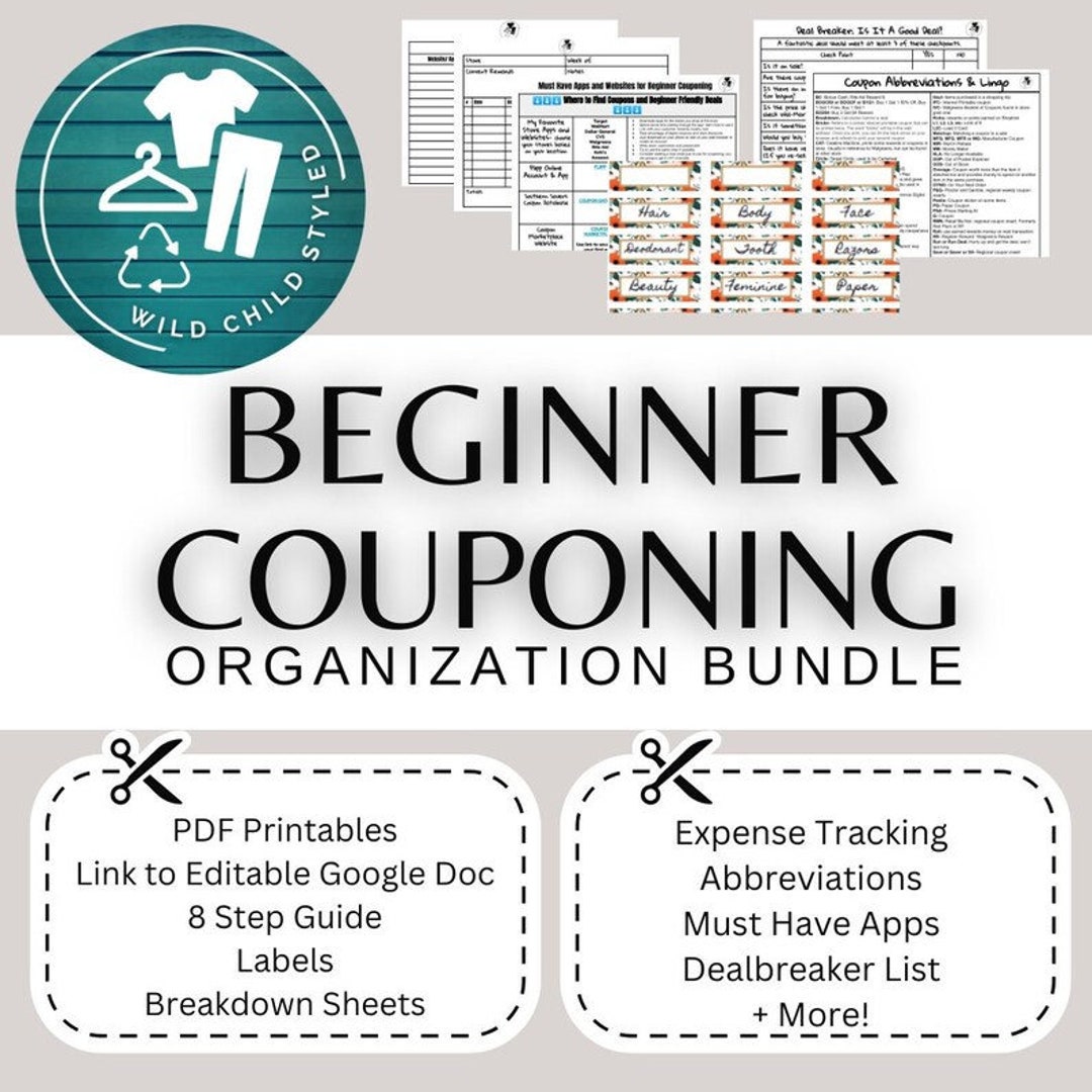 Beginner Couponing Organization Bundle 8 Steps Learn to Coupon ...