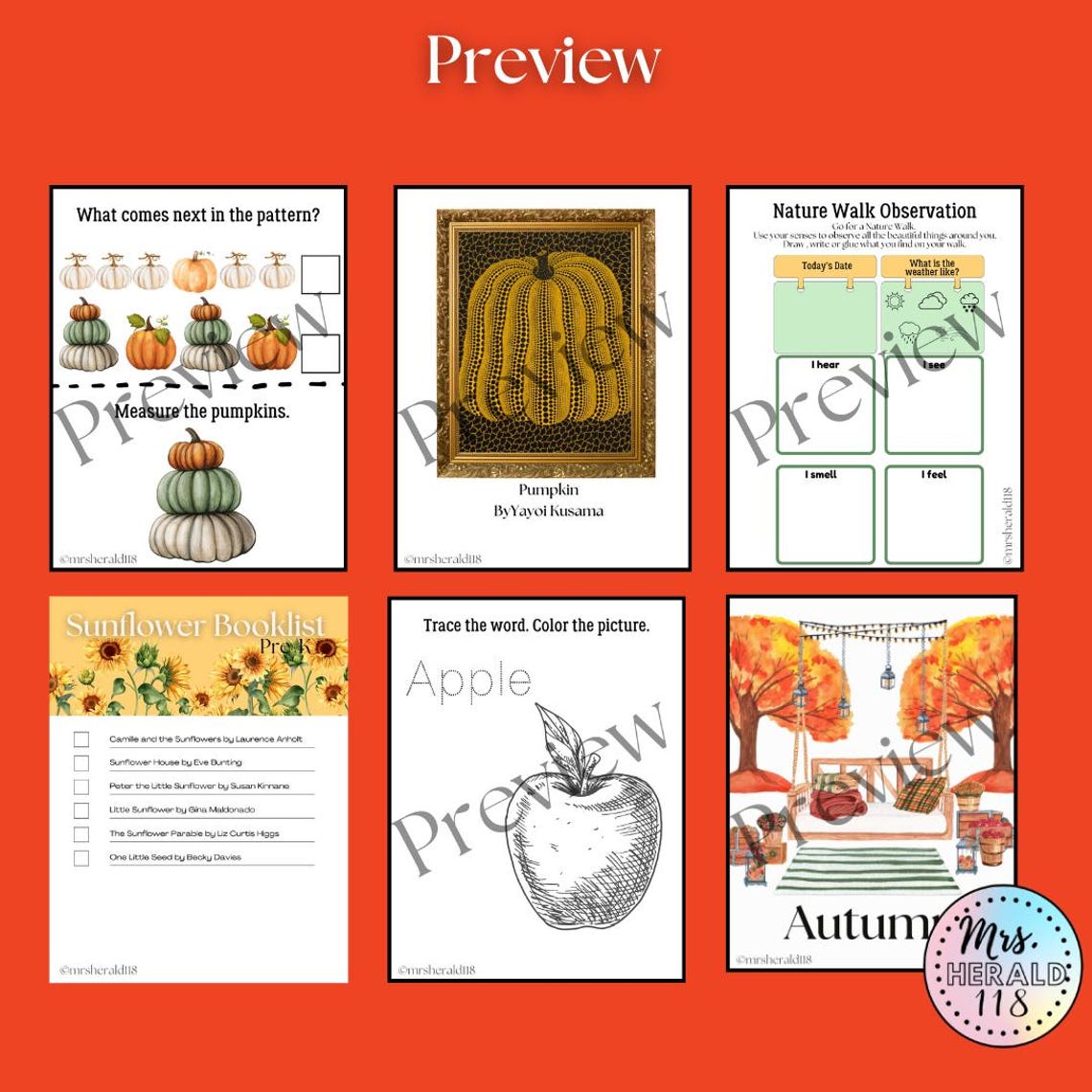 Bundle Autumn Fall Nature Activity Book for Preschool Homeschool ...