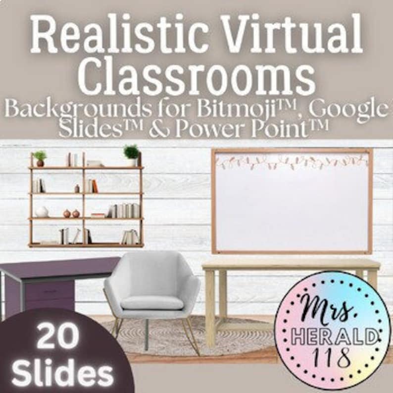 20 Realistic Virtual Classroom Backgrounds for Bitmoji Google Slides ...