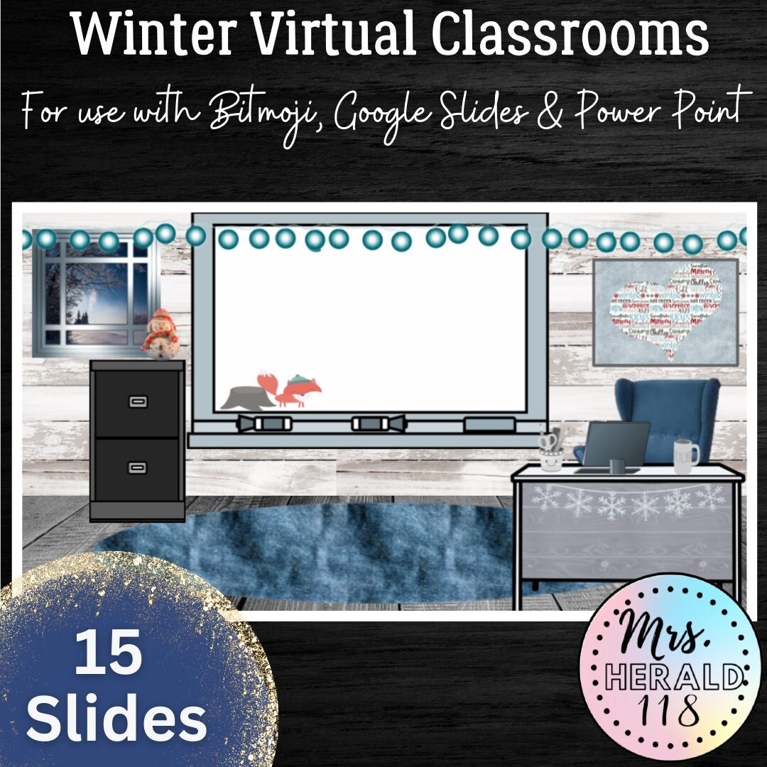 15 Winter Virtual Classroom Backgrounds for Bitmoji Google Slides ...