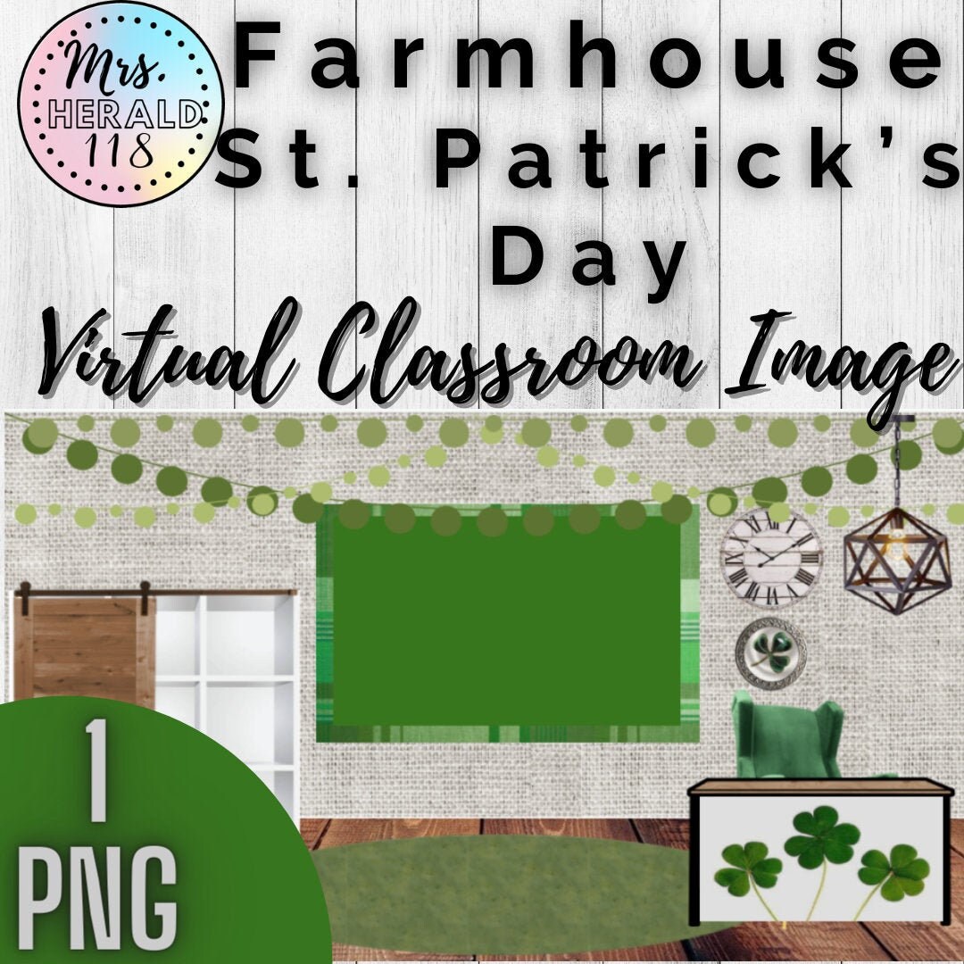 Farmhouse St. Patrick’s Day Bitmoji Virtual Classroom Background ...