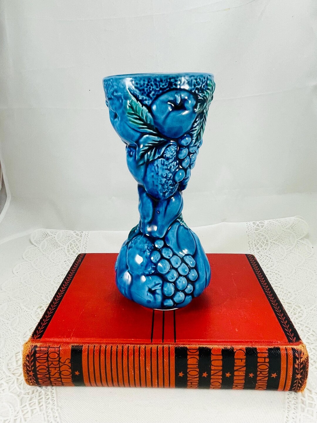 Vintage Inarco Blue Grape Vase, Indigo Fruit, Number E-8095 on Bottom ...