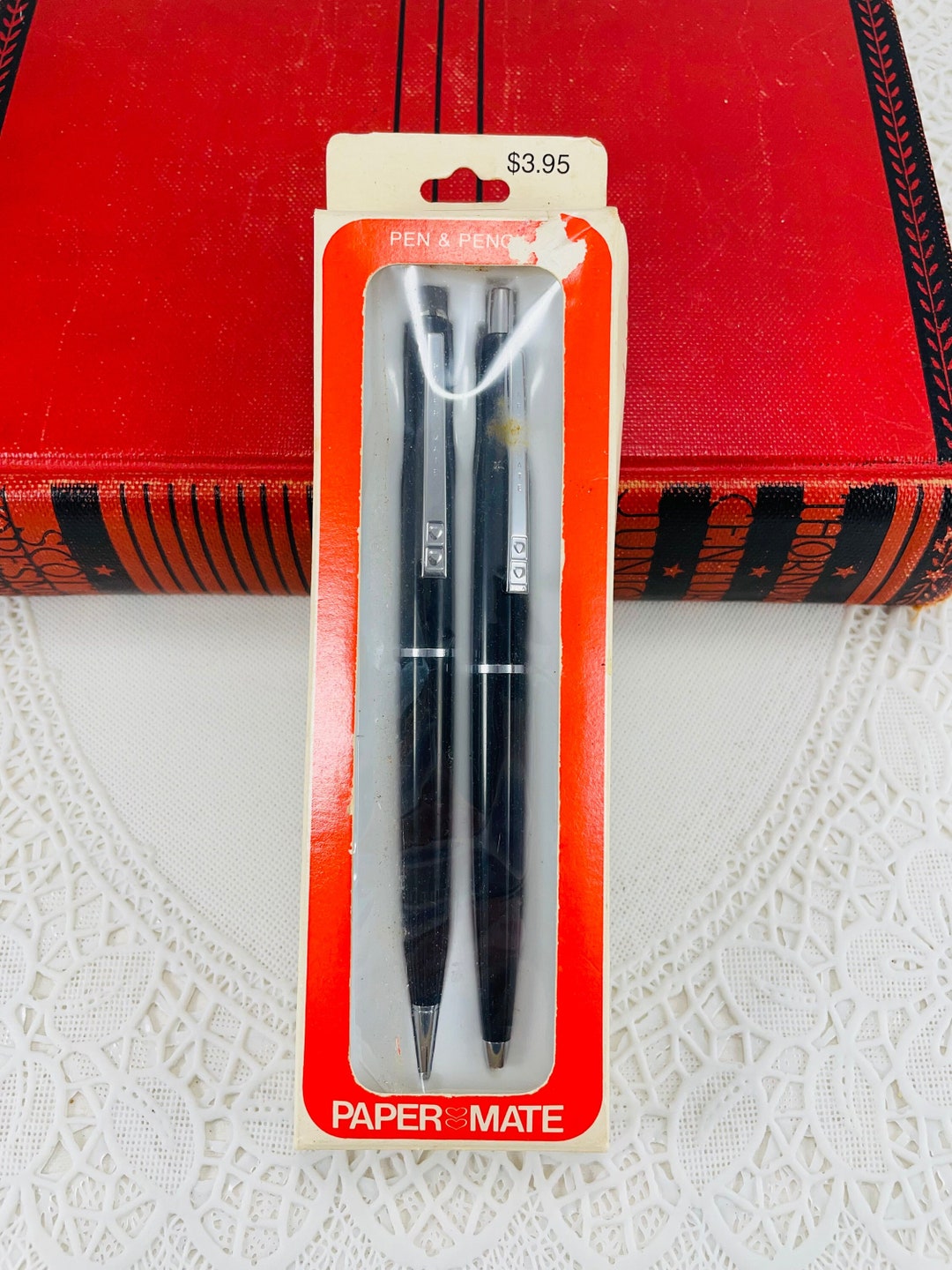 Vintage Paper Mate Powerpoint Pen and Pencil Set, Black With Chrome ...