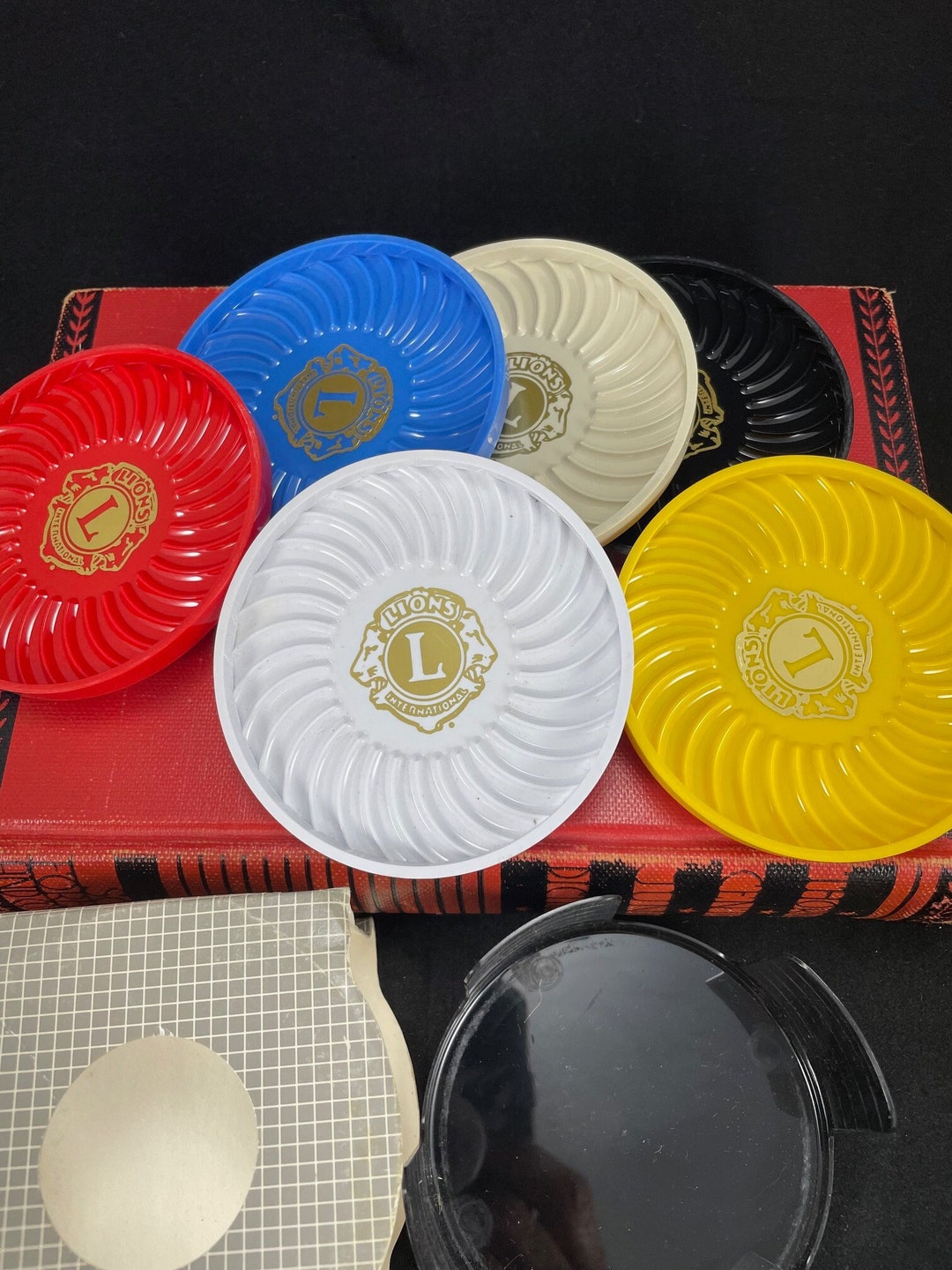 Set of 6 Vintage Lions International Club Coasters, NOS, Made in USA by ...