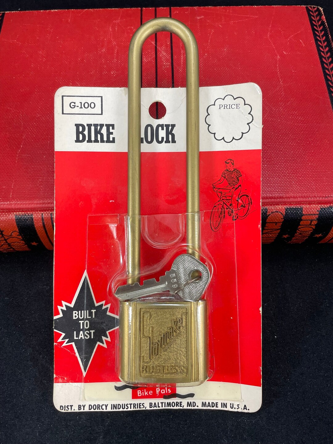 Vintage G-100 Metal Extra Long Metal Bike Lock, Made in USA, Slaymaker ...