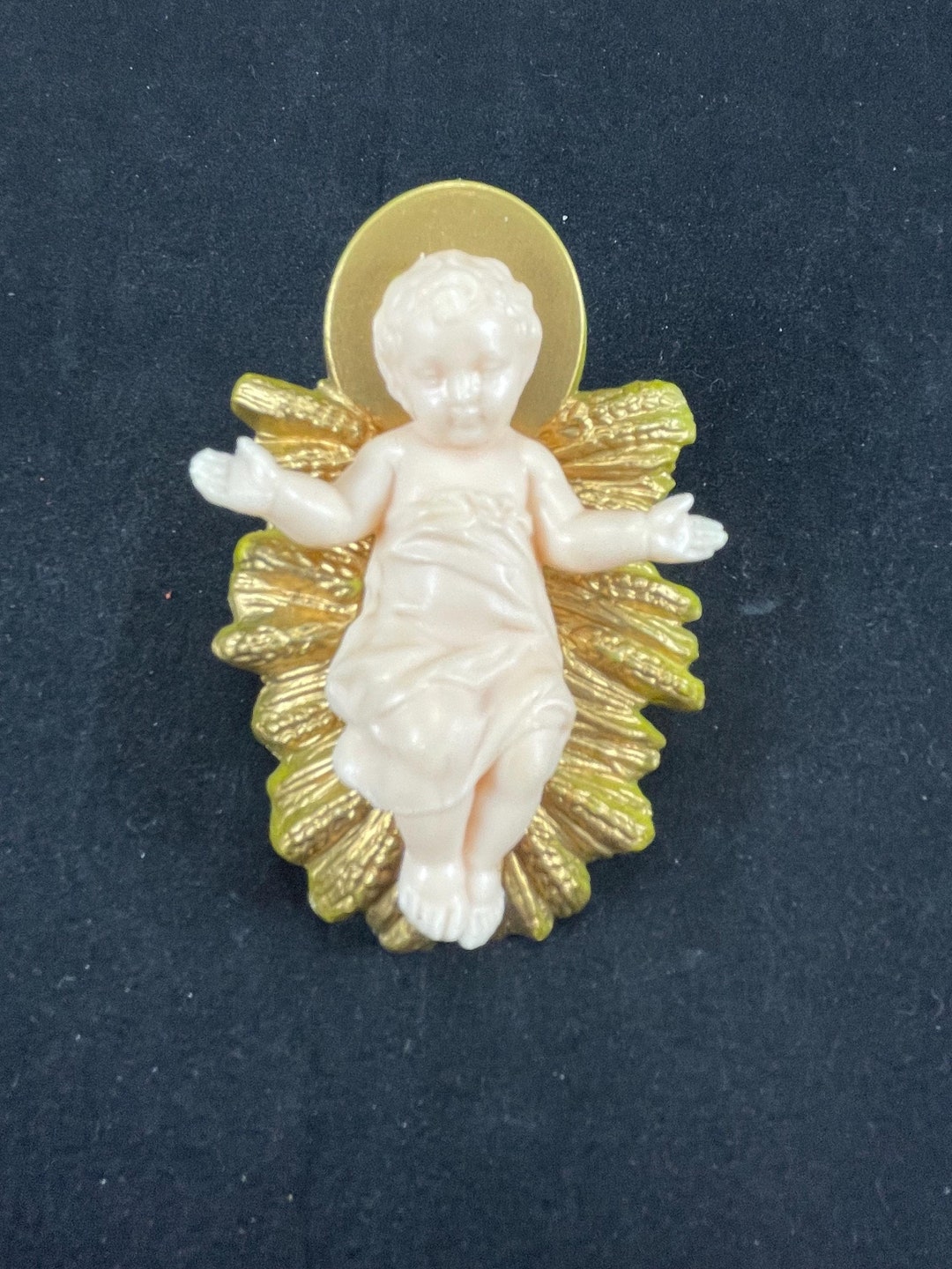Vintage ESM Made in Italy Baby Jesus in a Manger, Hard Plastic ...