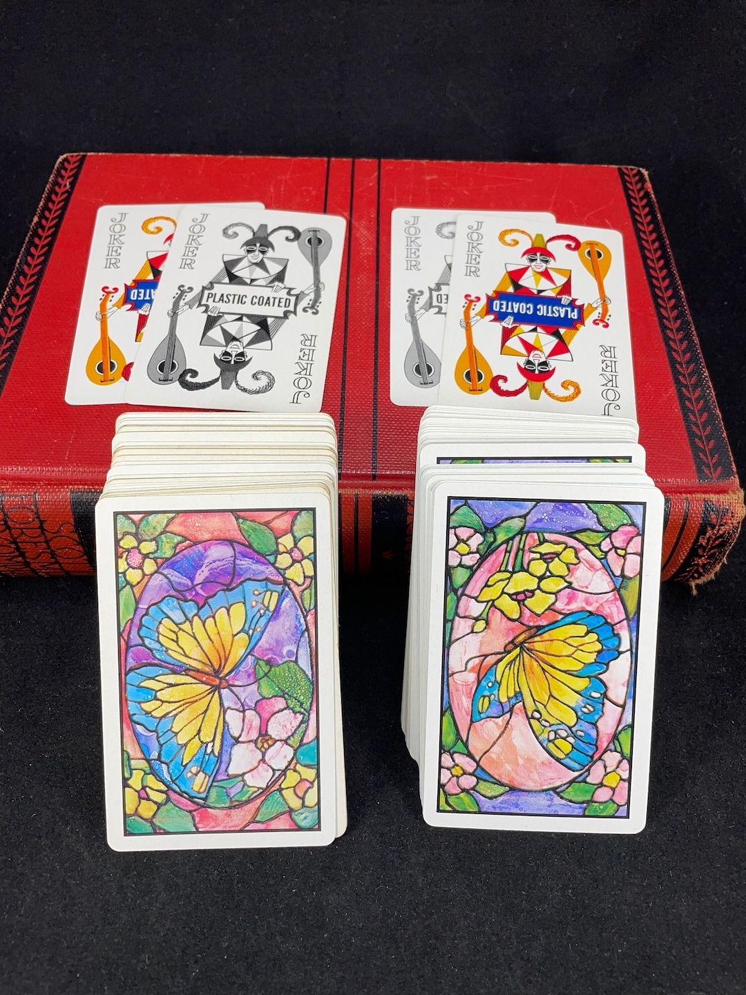 Vintage Double Deck of Playing Cards, Made in USA by Current, Pattern ...