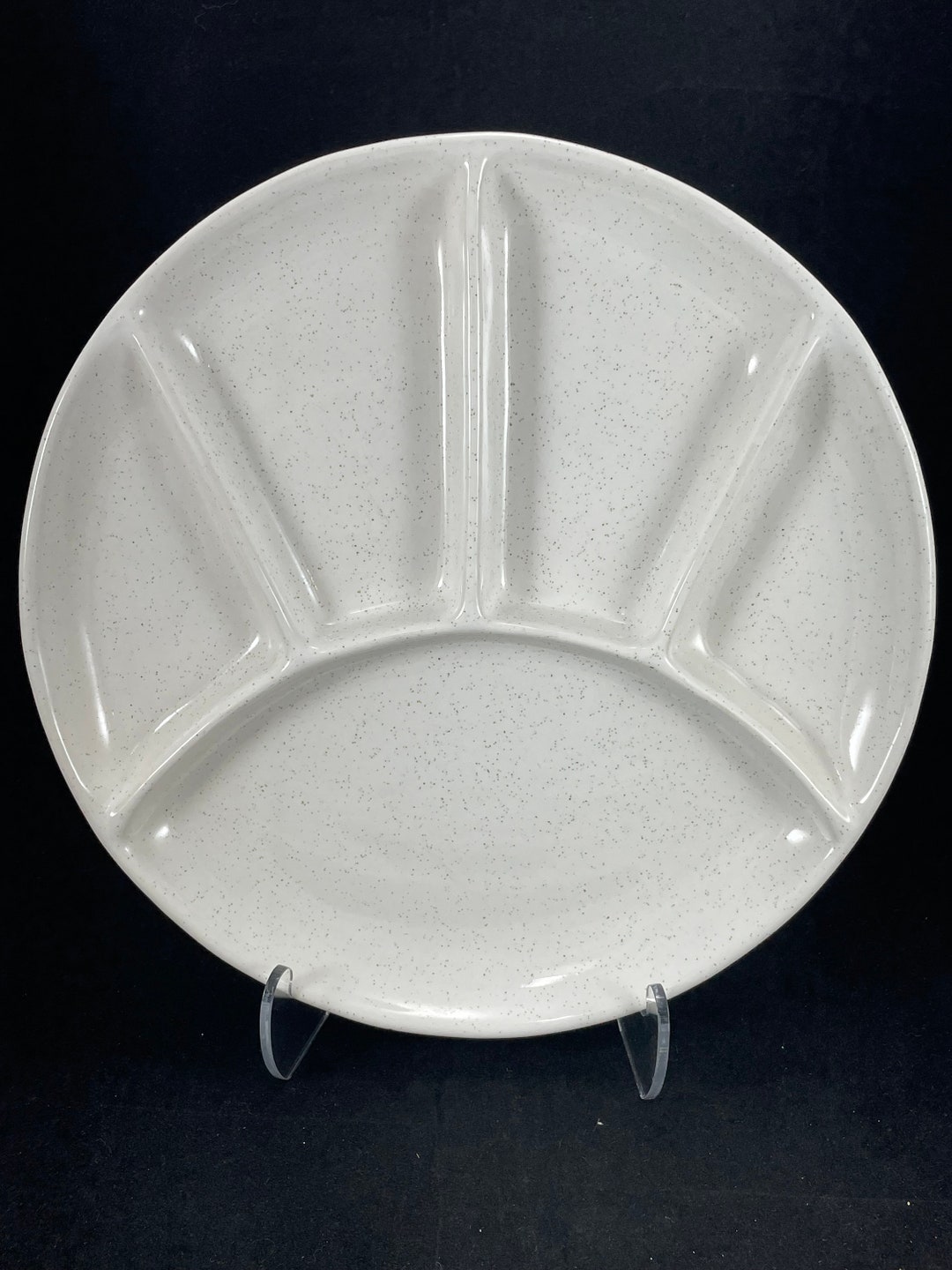 Vintage Heavy Stoneware Divided Plate, Made in USA by Pot Shop in ...