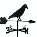 The Lazy Scroll Crow Roof Mounted Metal Weathervane Black Wrought Iron ...