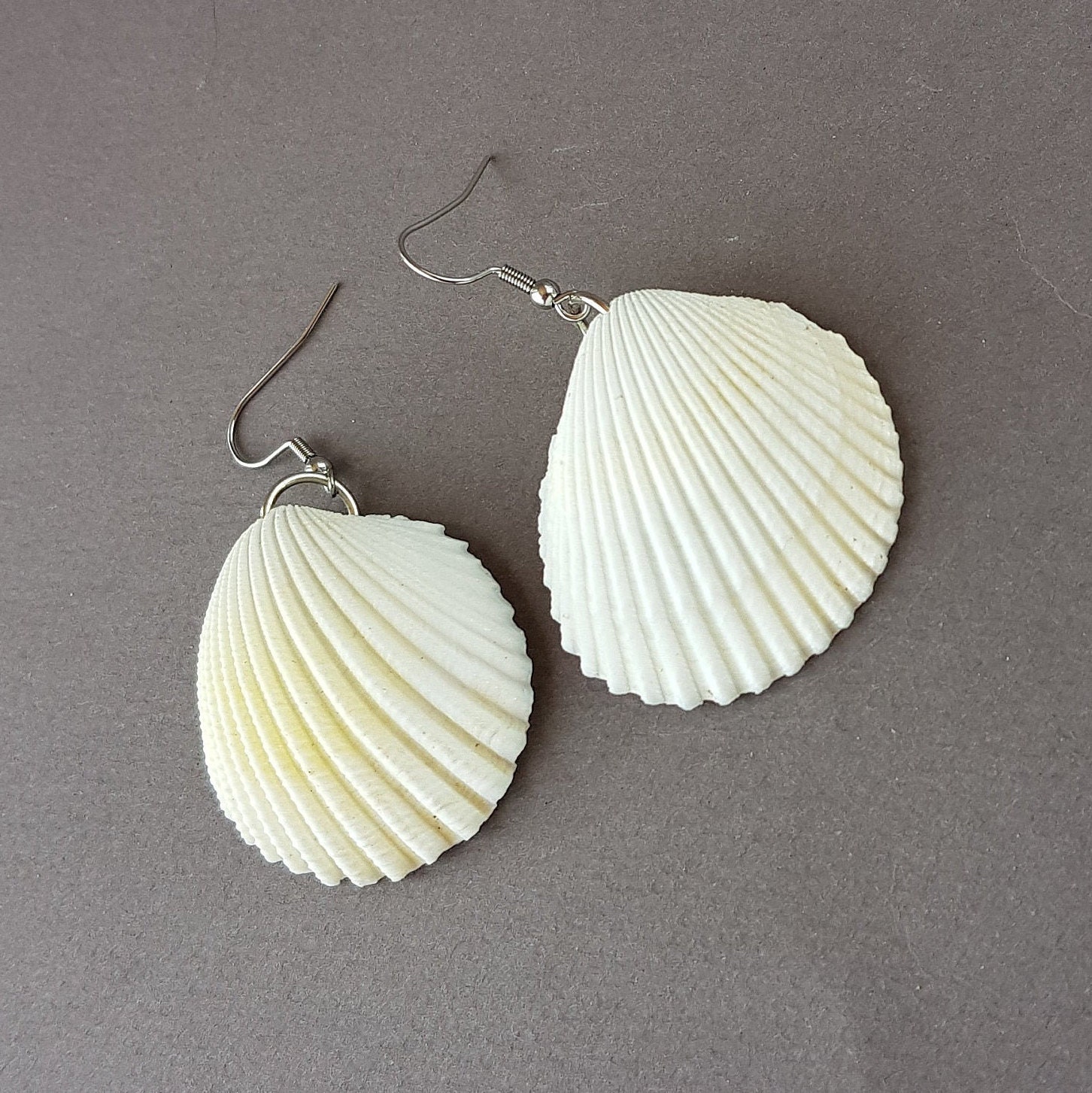 Shell earrings Real Seashell jewelry Beach Wedding earrings | Etsy