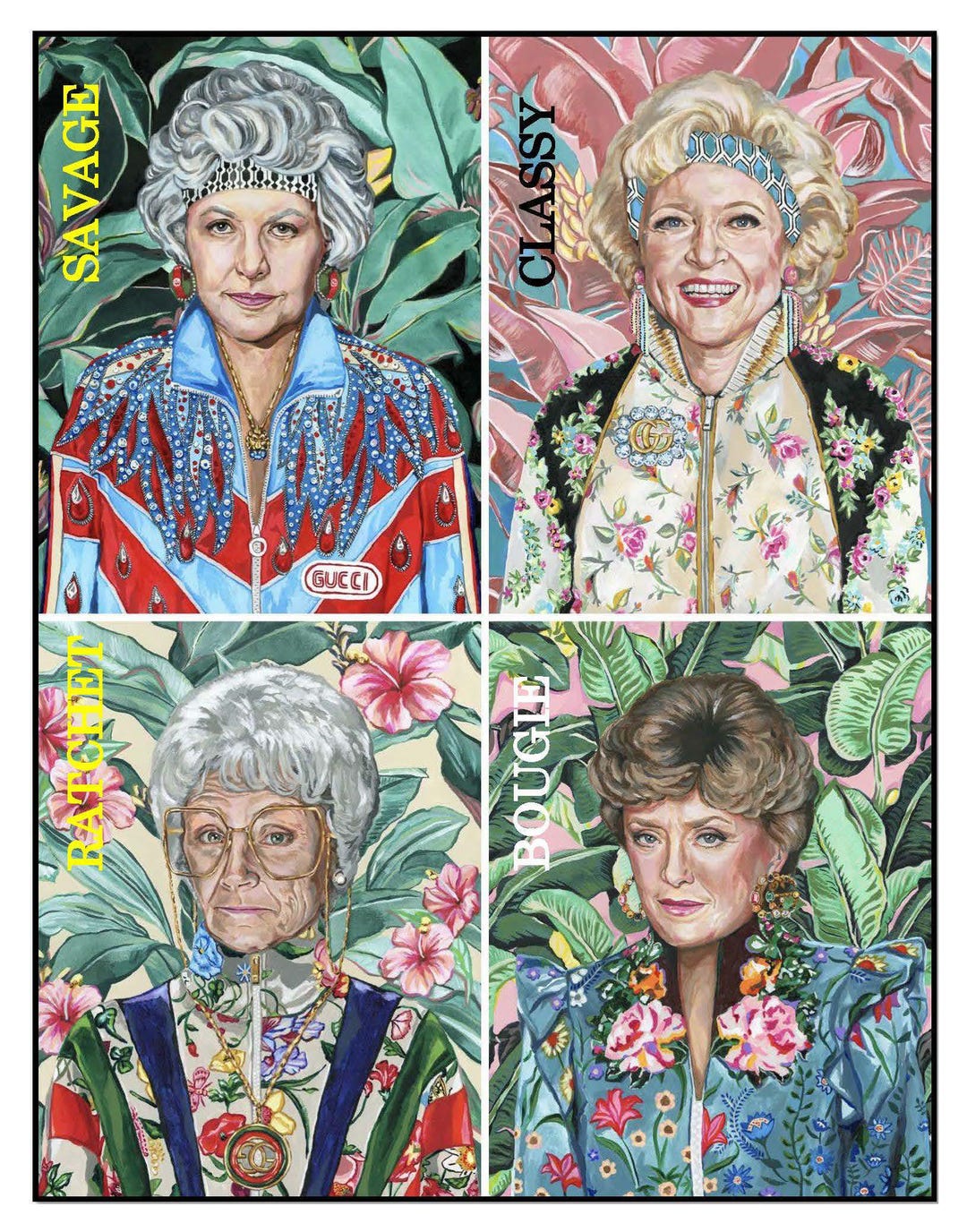 Golden Girls Pop Art Print, Savage Classy Ratchet Bouge (digital ...