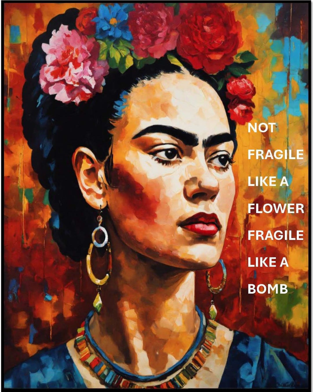 Frida Kahlo Not Fragile Like A Flower Fragile Like A Bomb Frida Kahlo ...