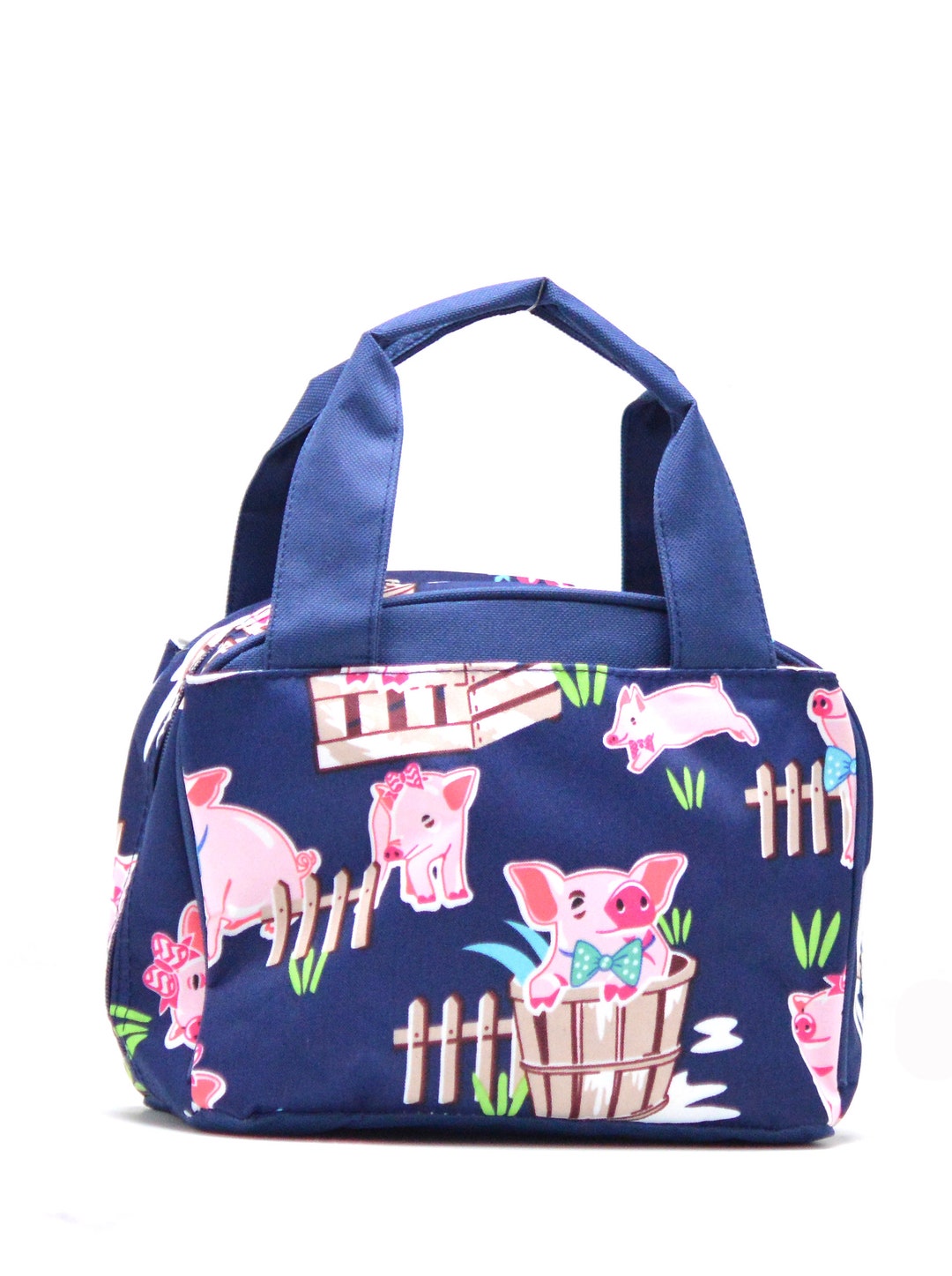 Monogrammed Piglet Print Insulated Lunch Bag PIQ255NY | School Lunch ...