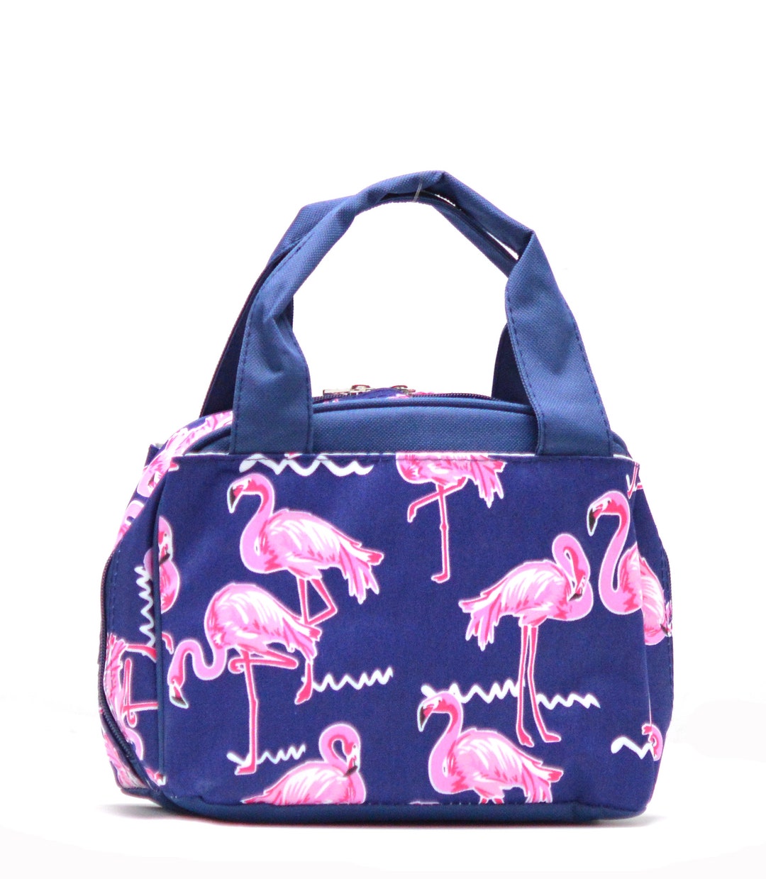 Monogrammed Flamingo Print Insulated Lunch Bag PIQ255NY | School Lunch ...