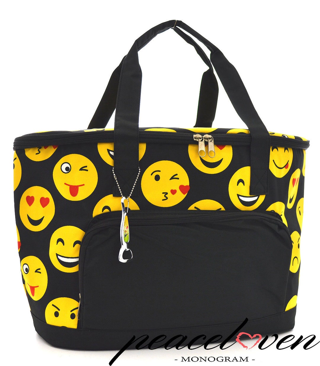 Monogrammed Emoji Print Large Soft-sided Insulated Cooler Bag SML89 ...