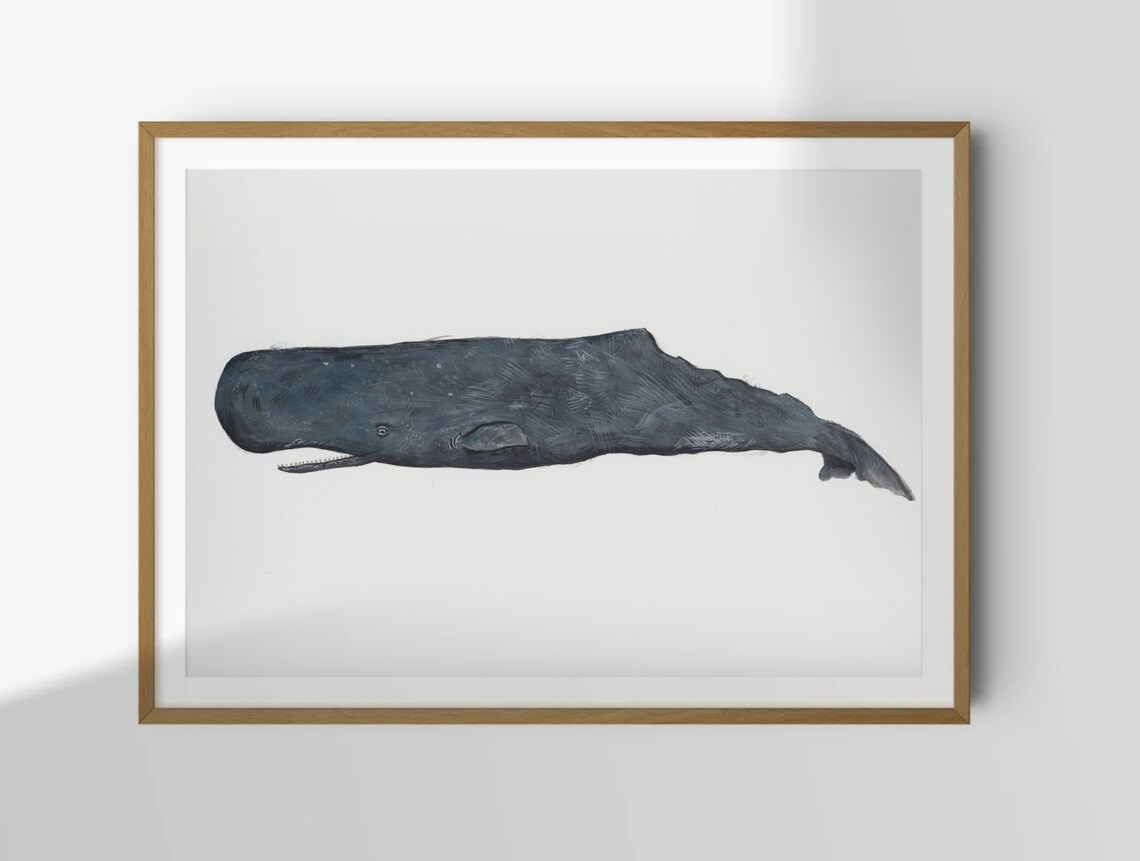 Sperm Whale Original Illustration Made With Gouache - Etsy
