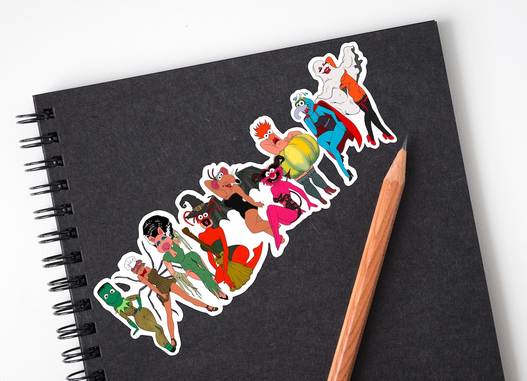 Halloween Muppet Inspired Pinup Family Portrait Sticker, Pin Up ...