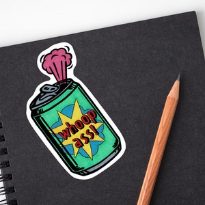 Whoop Ass Sticker, Stickers, Can of Whoop Ass, Can, Vinyl Sticker, Die ...