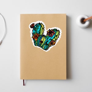 Colorful Cacti Sticker, Stickers, Cactus, Succulents, Plants, Nature ...