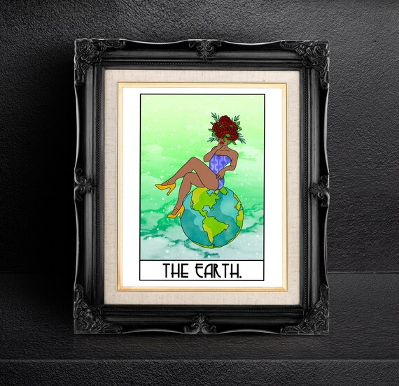 The Earth Tarot Card Pinup Somerset Velvet Giclée Print | Etsy