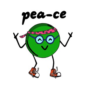 Pea-ce Sticker, Peace, Peas, Food, Hippie, Stickers, Vinyl Sticker, Die ...