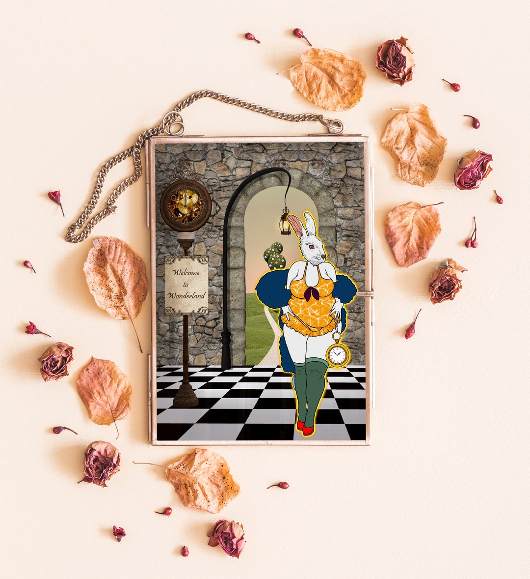 White Rabbit Inspired Pinup Print Pinup Girl Rabbit White - Etsy