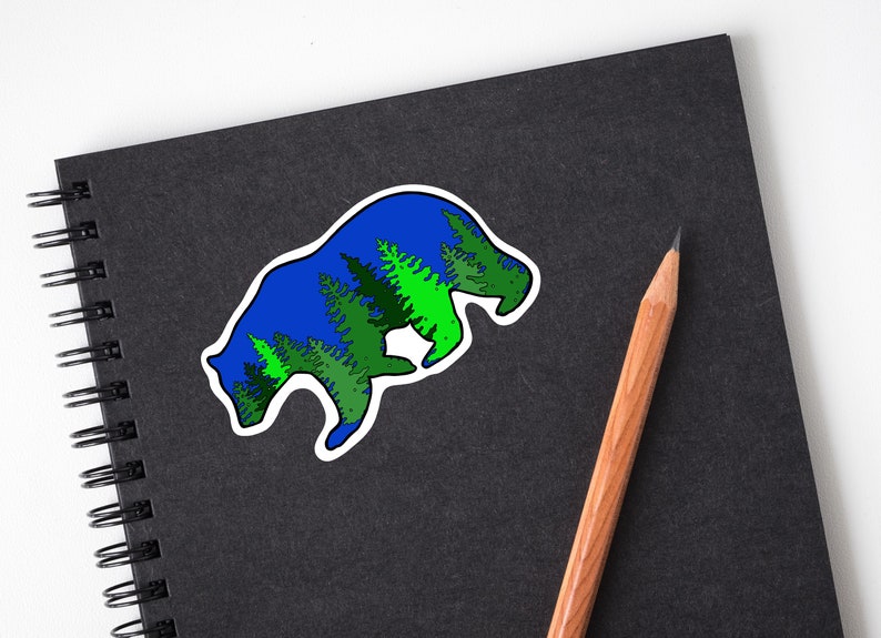 Bear Tree Sticker, Sticker, Bear, Trees, Nature, Animals, Vinyl Sticker ...