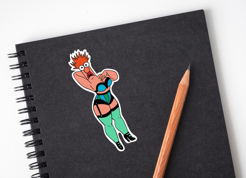 Beaker Muppet Inspired Pin up Holographic Sticker Beaker - Etsy