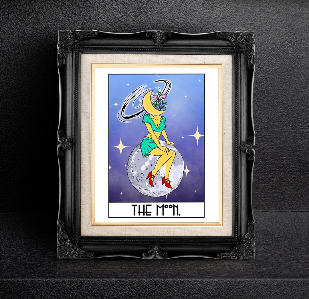 The Moon Tarot Card Pinup Somerset Velvet Giclée Print, Tarot Cards ...