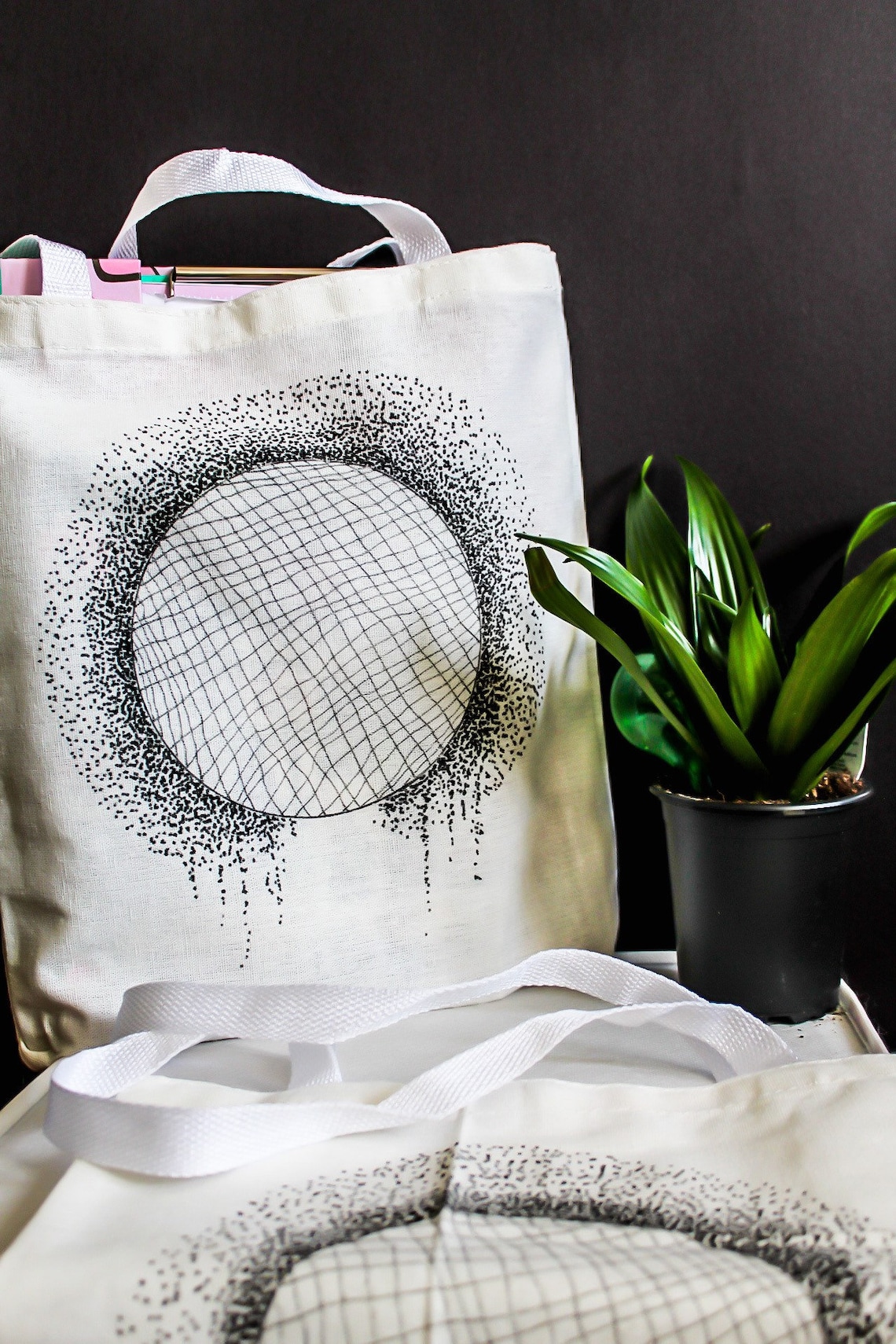 Tote With Hand Drawn Original Art and Quote Painted Tote Bag - Etsy