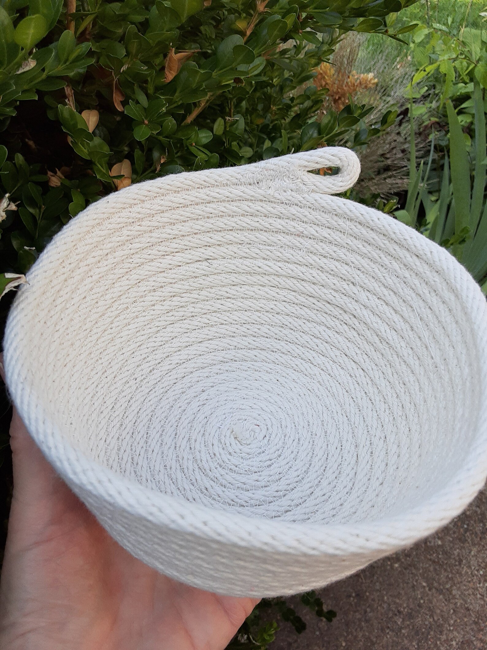 White Cotton Rope Bowl White Rope Basket Living Storage - Etsy