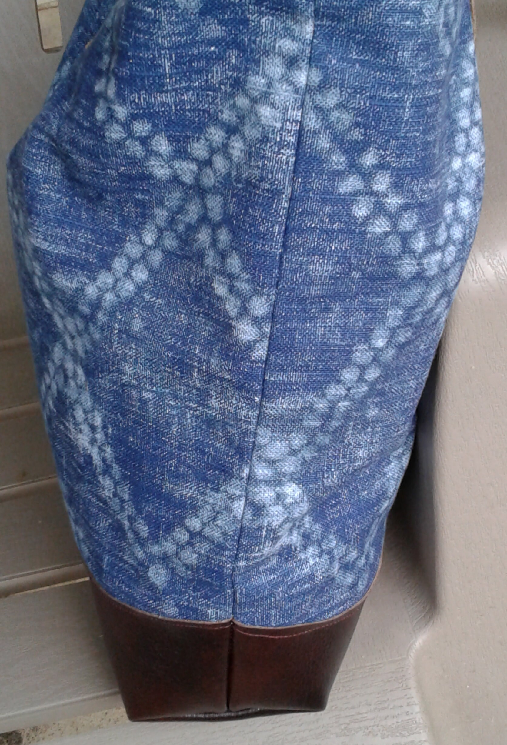 Blue Chevron Tote Shoulder Bag, Blue Weekender Tote, Blue Dot Travel ...