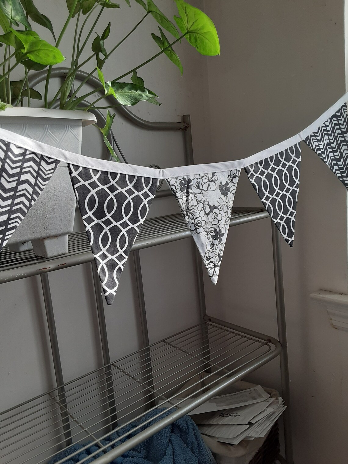 Fabric Bunting Black & White Bunting Home Decor Modern - Etsy