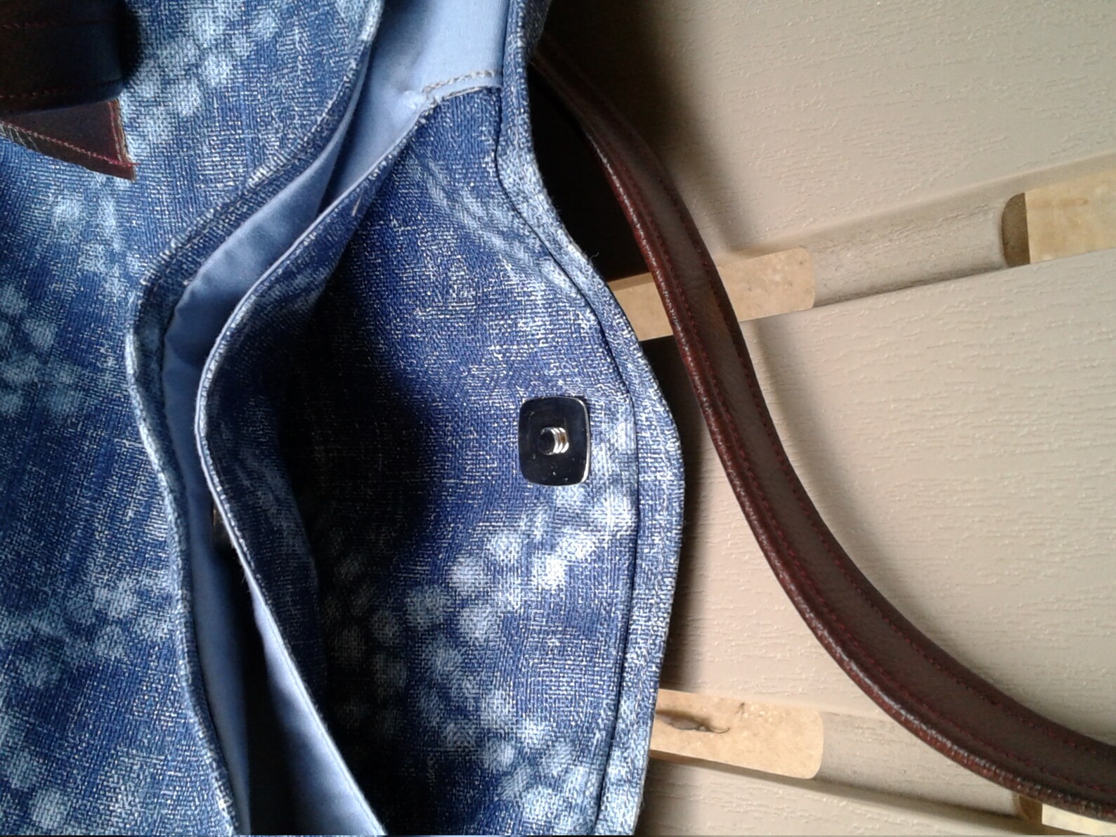 Blue Chevron Tote Shoulder Bag, Blue Weekender Tote, Blue Dot Travel ...