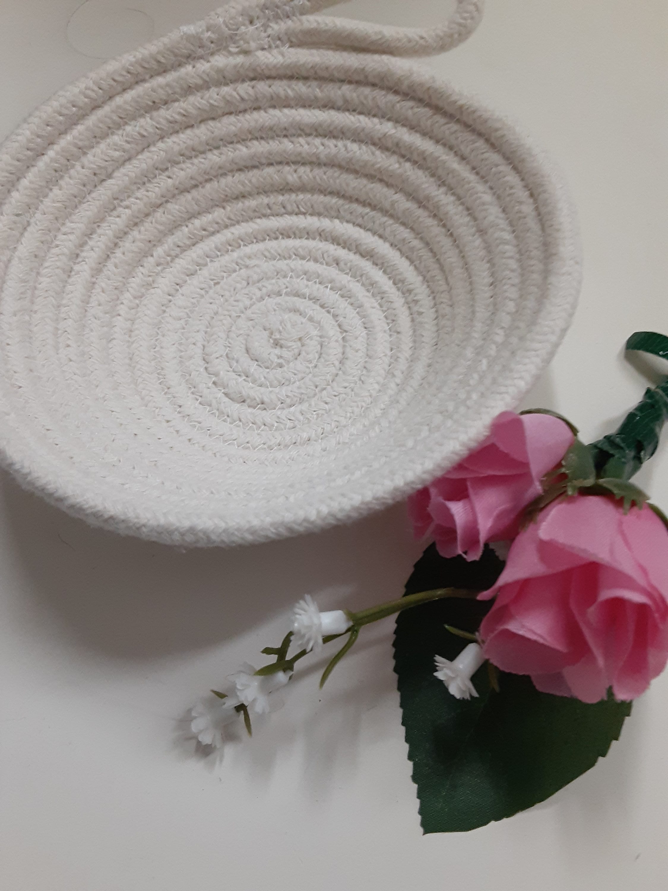 Cotton Rope Bowl, Small Rope Basket, Jewelry Basket, Shelf Basket, Home ...